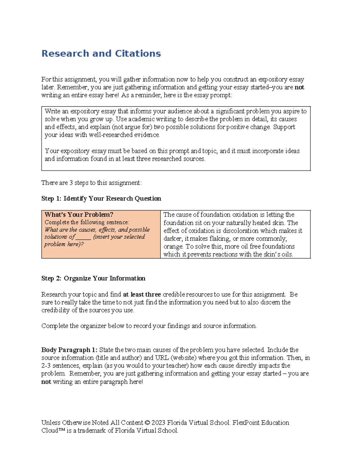 03 04 Expository Essay: Researching Problem & Solutions for Improvement ...