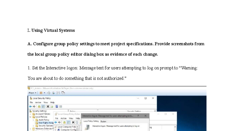 CYB 220 5-3 Project One: Configuring Virtual Systems and Policies - Studocu