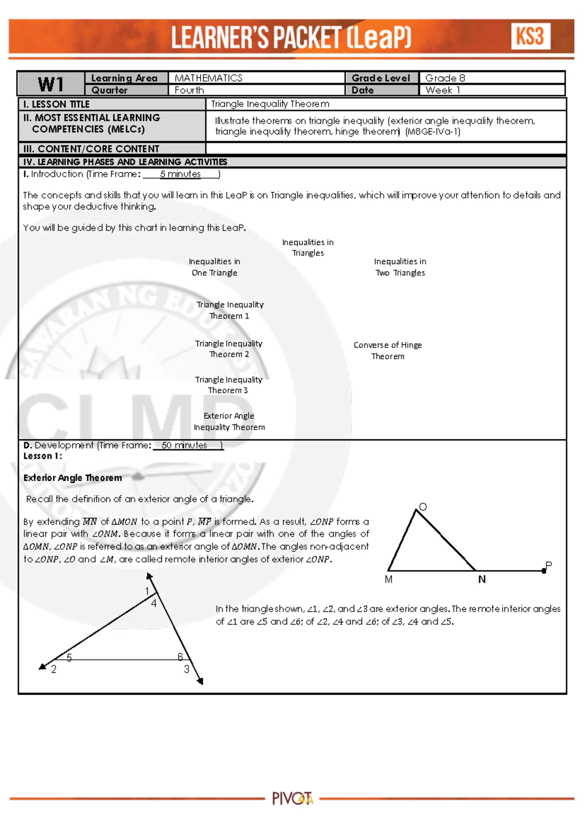 Detailed Lesson PLAN (circle) - DETAILED LESSON PLAN THE CIRCLE AND ITS ...
