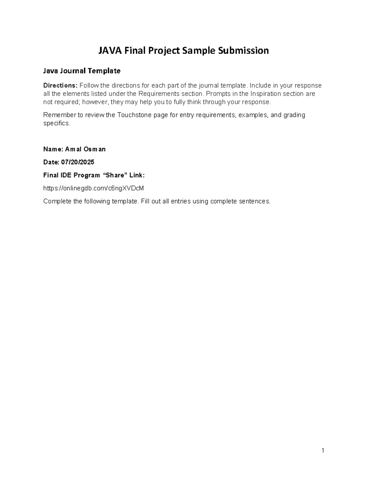 JAVA Final Project: Password Strength Checker Journal Template - Studocu