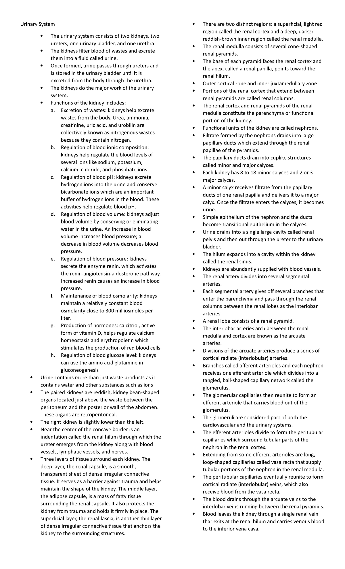 Urinary System Ana Phy - tortora - Urinary System The urinary system ...
