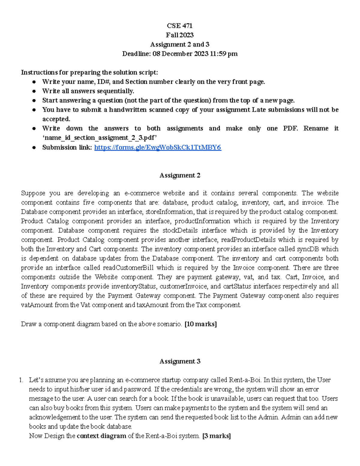 CSE 471: Combined Assignments 2 & 3 Guidelines for Fall 2023 - Studocu