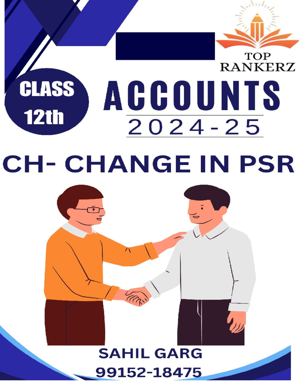 Change in Profit Sharing Ratio - PSR Study Notes - Studocu