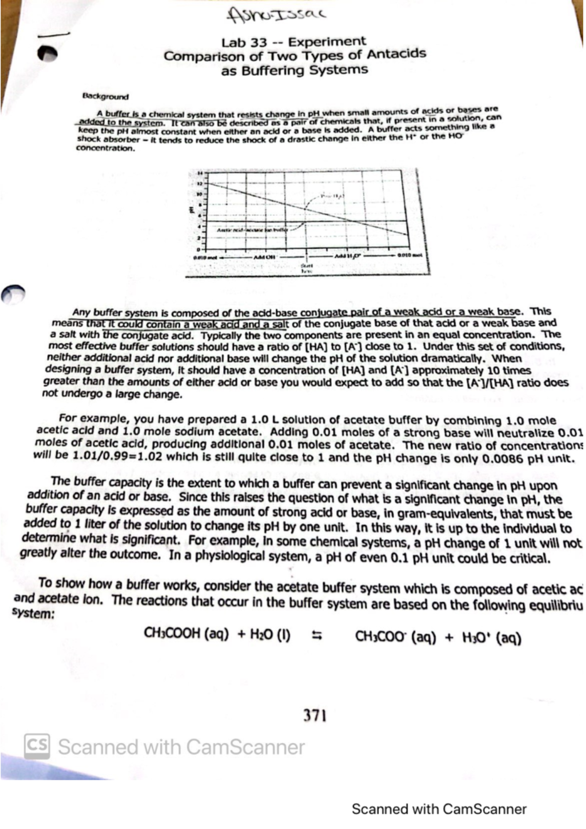 Lab 33 - Comparing Antacids: Buffering Systems Analysis and Results ...