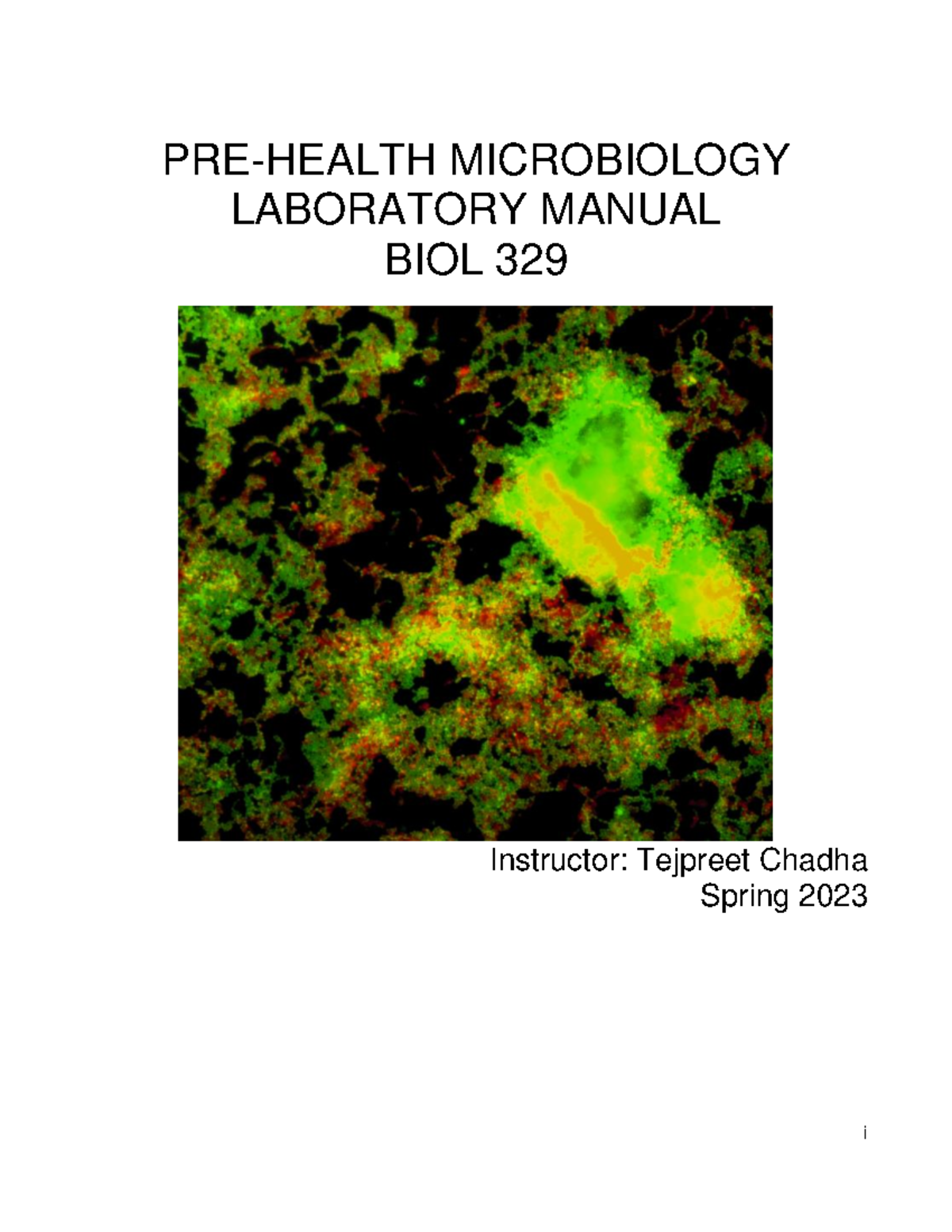 BIOL 329 Lab Manual - Spring 2023 Overview & Assignments Guide - Studocu