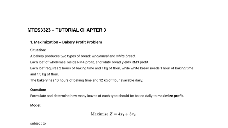 MTES3323 - Tutorial Chapter 3: Profit Maximization & Cost Minimization ...