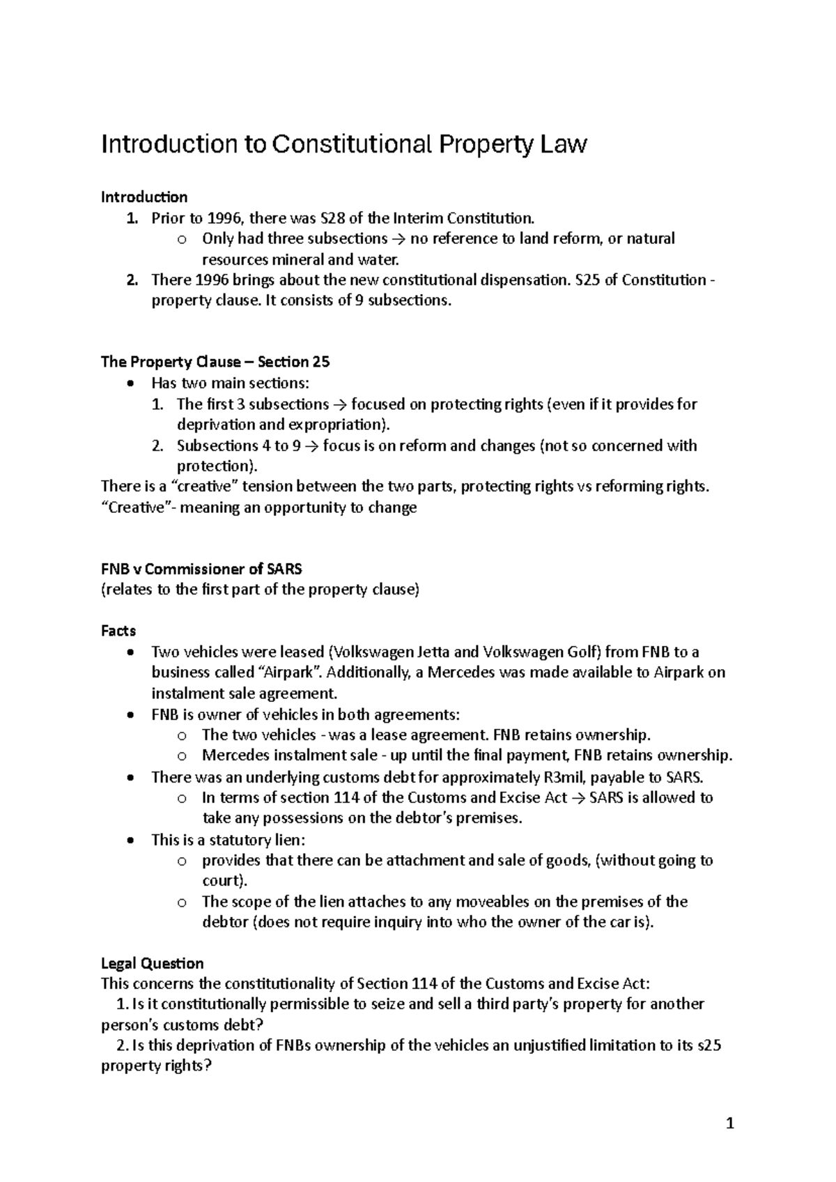 Introduction to Constitutional Property Law - 1 Introduction to ...