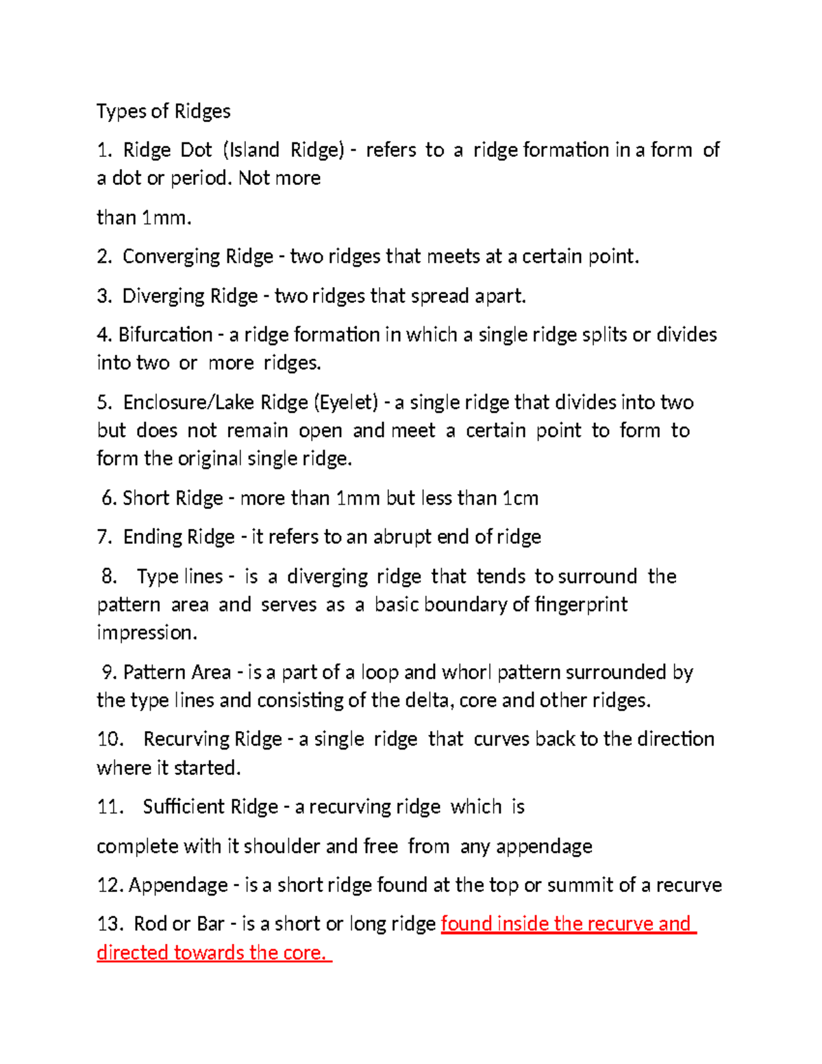 Types of Ridges in Fingerprint Analysis: Key Definitions and Features ...