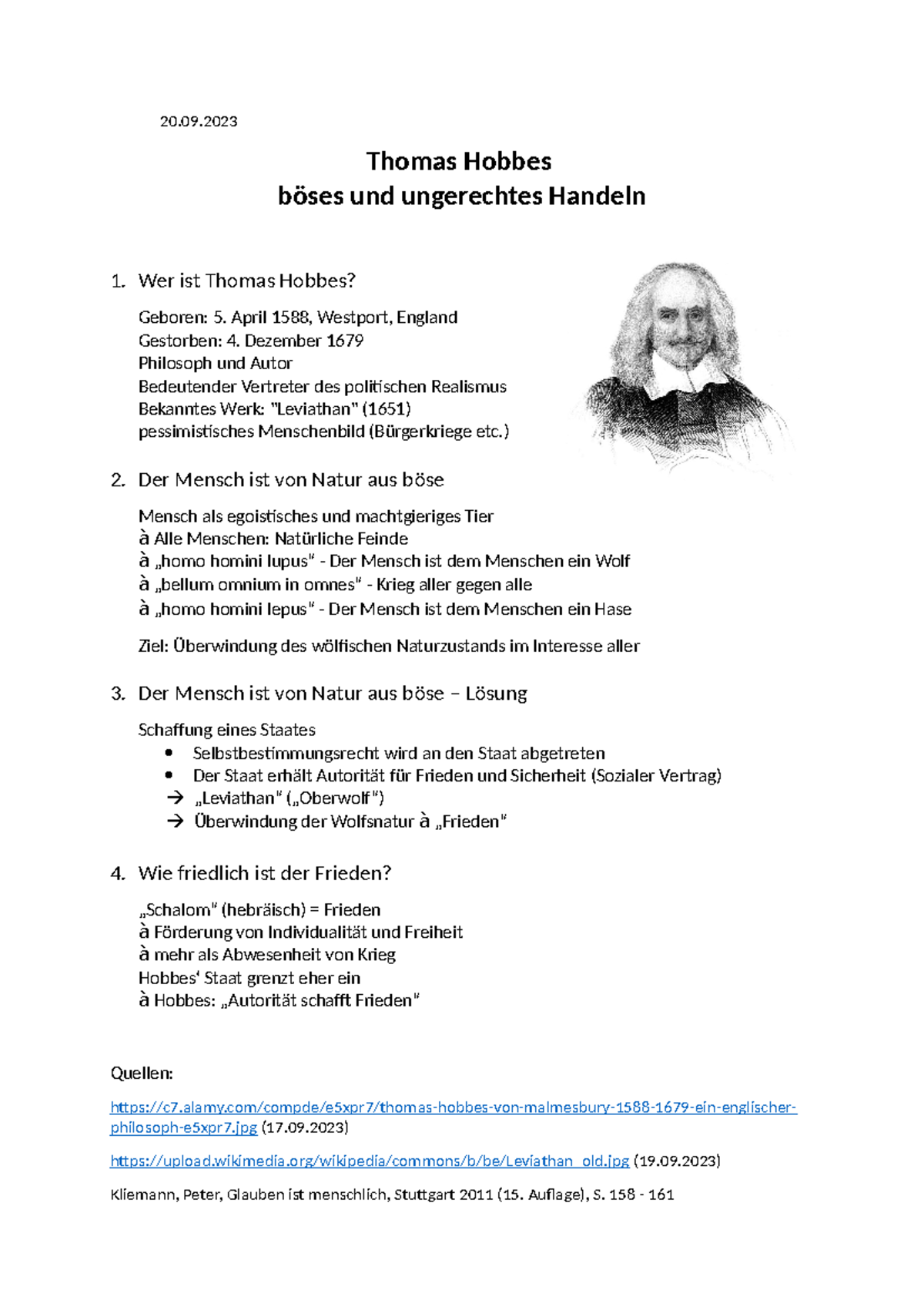 Thomas Hobbes: Böse und ungerechtes Handeln - Philosophische ...