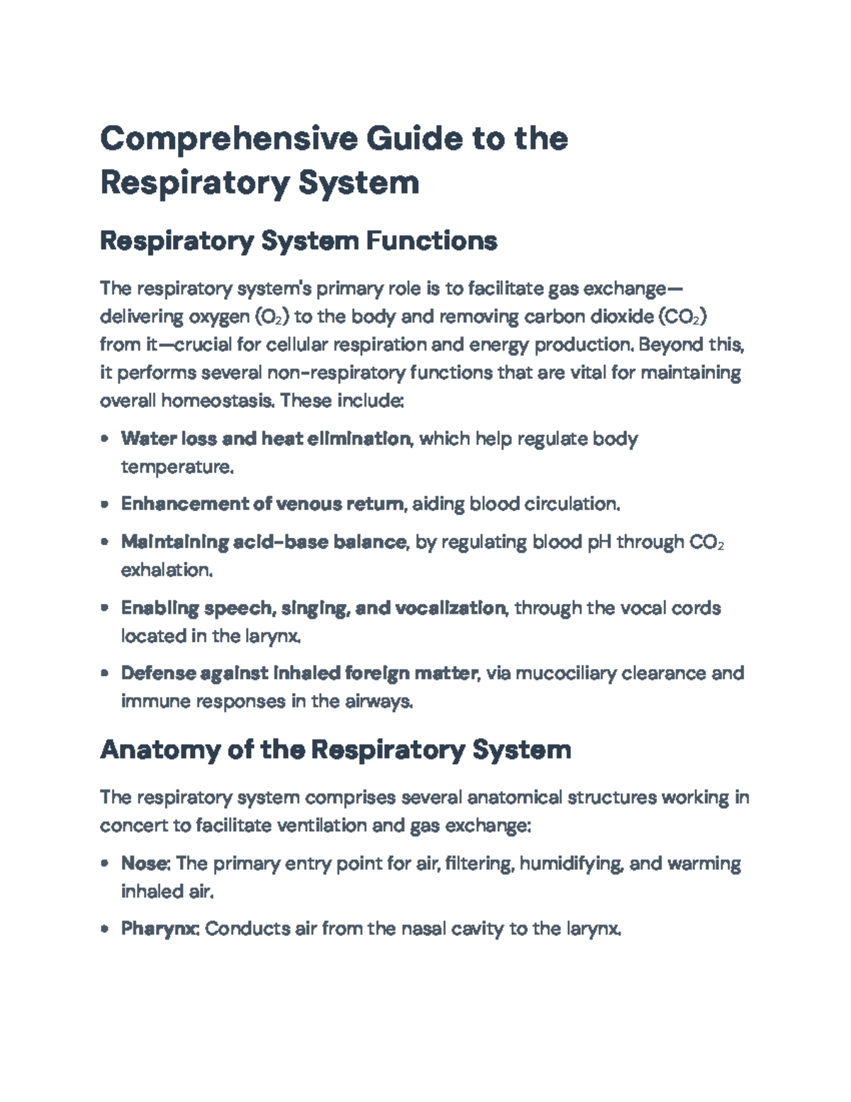 Comprehensive Study of the Respiratory System: Anatomy & Functions ...