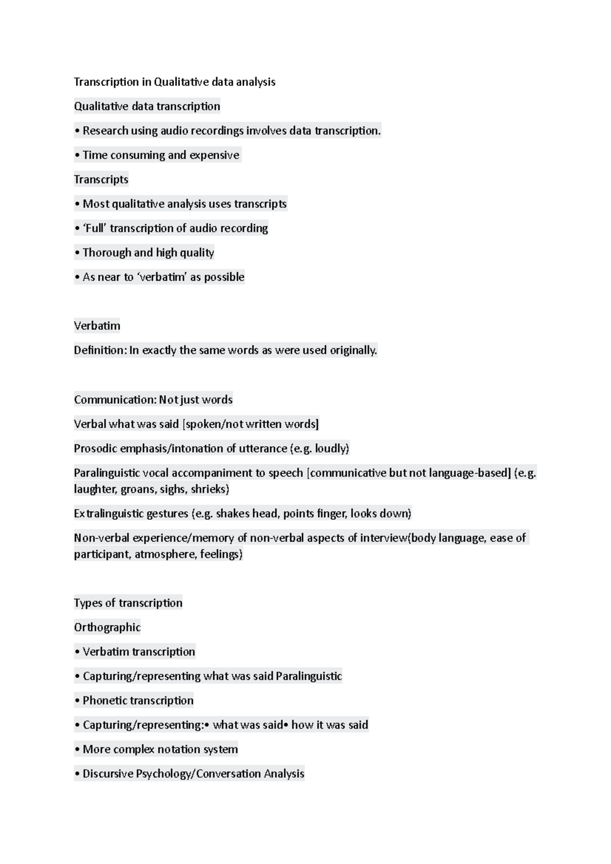 Transcription in Qualitative data analysis - Transcription in ...