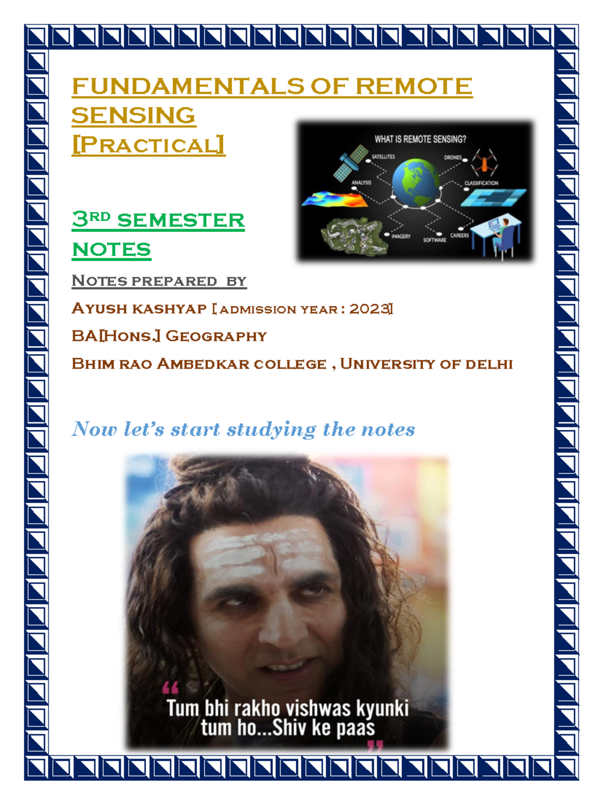 Fundamentals of Remote sensing - FUNDAMENTALS OF REMOTE SENSING ...