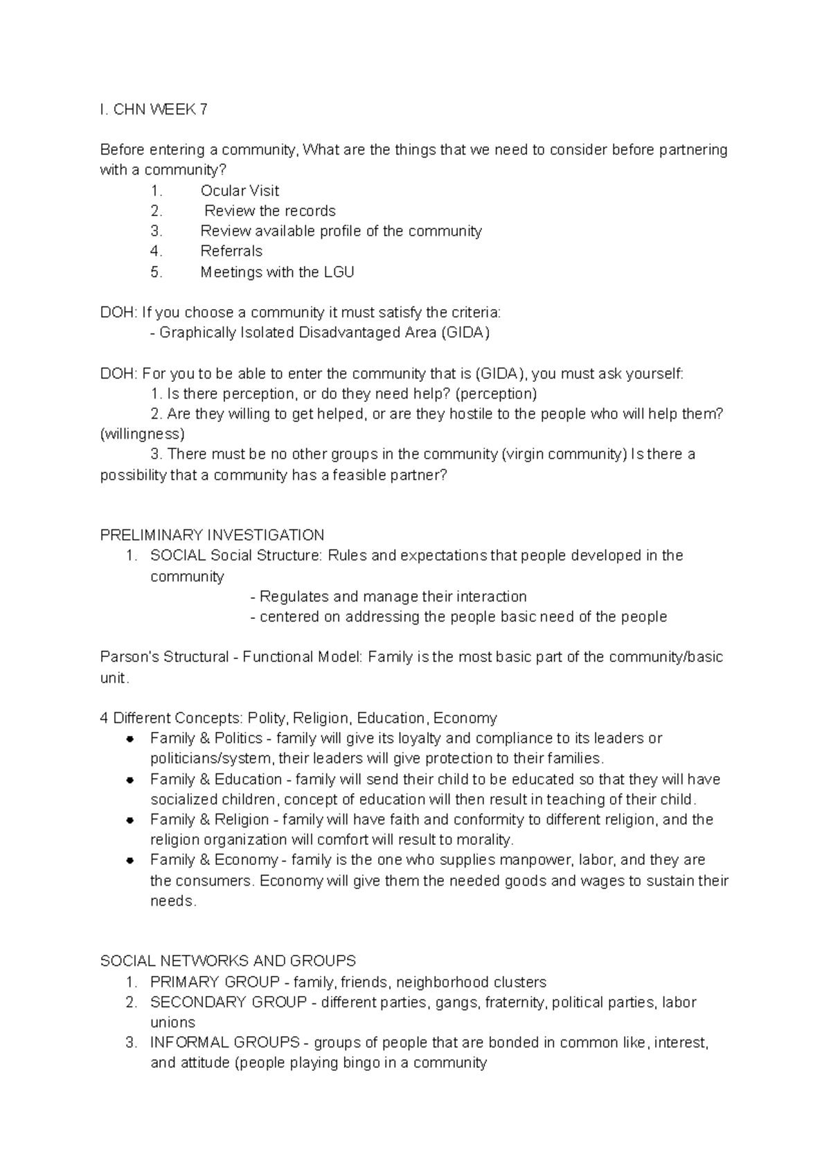 CHN 101 Week 7: Community Partnership Considerations and Social ...