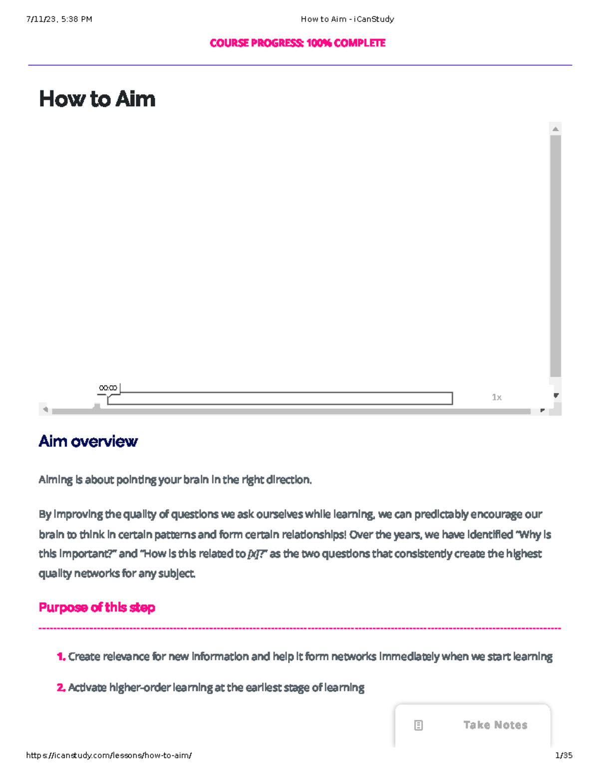 How to Aim: Effective Learning Strategies for iCanStudy (Course Code ...