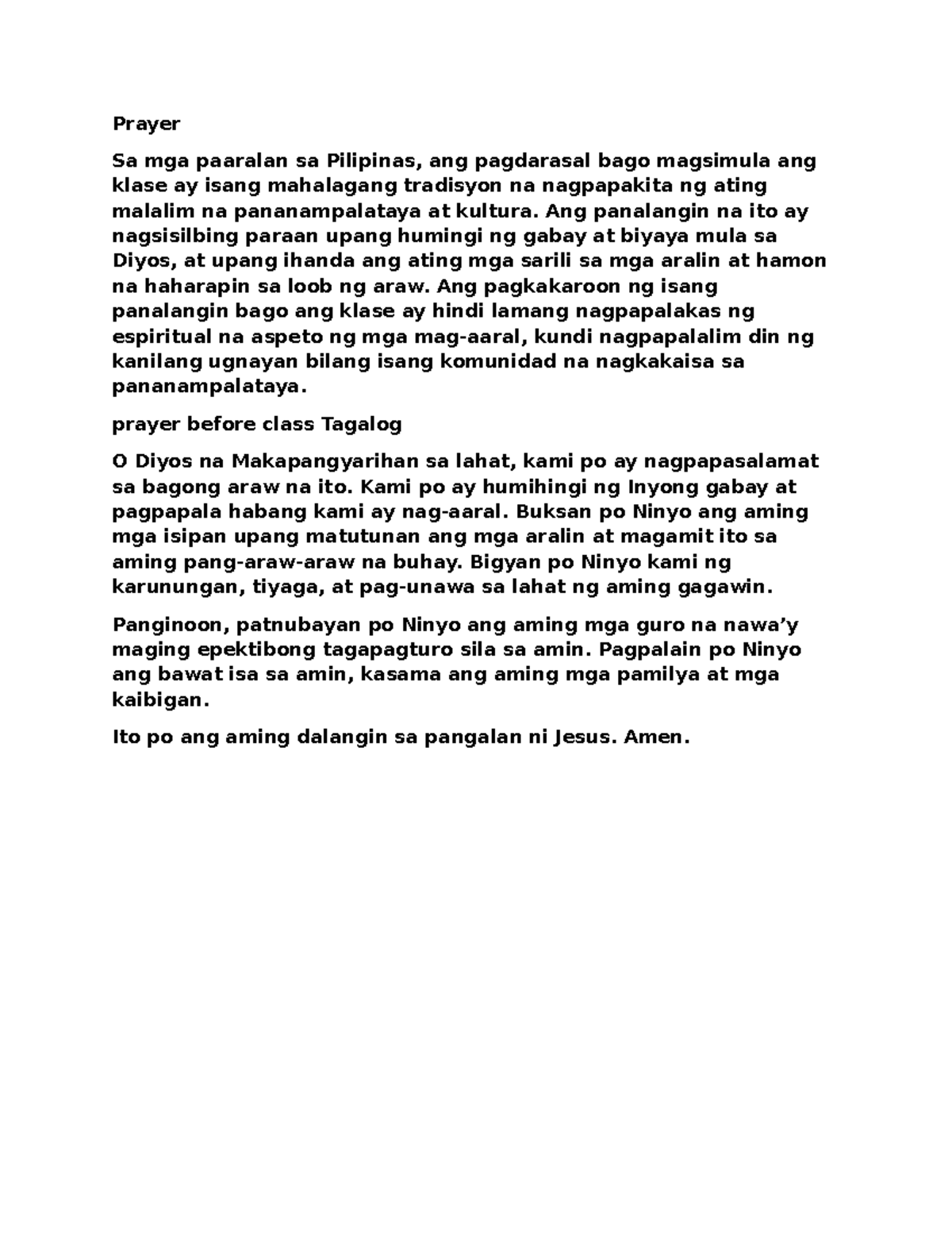 Panalangin Bago ang Klase: Isang Tradisyon sa mga Paaralan sa Pinas ...