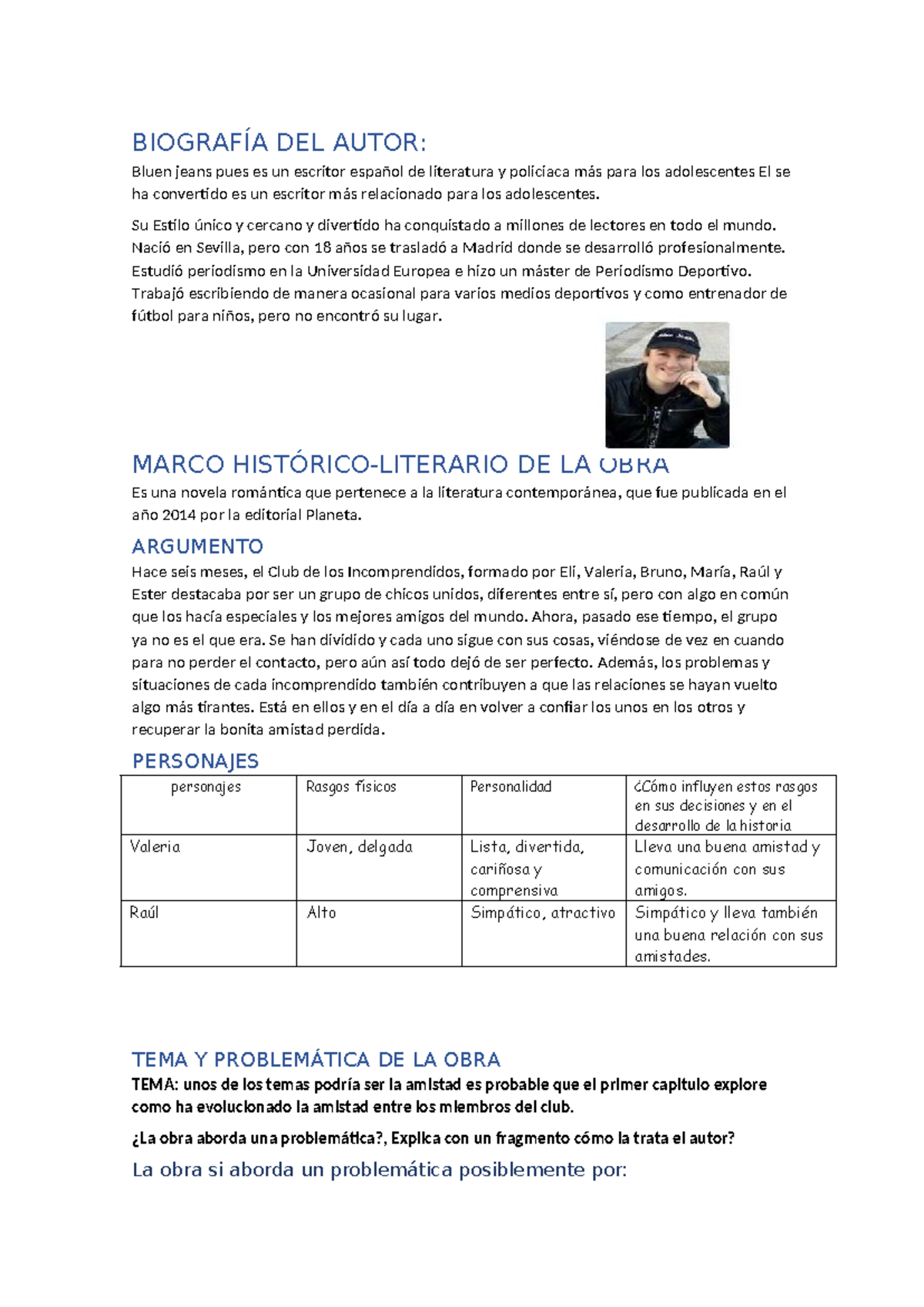 Biografía DEL Autor - ssa - BIOGRAFÍA DEL AUTOR: Bluen jeans pues es un ...