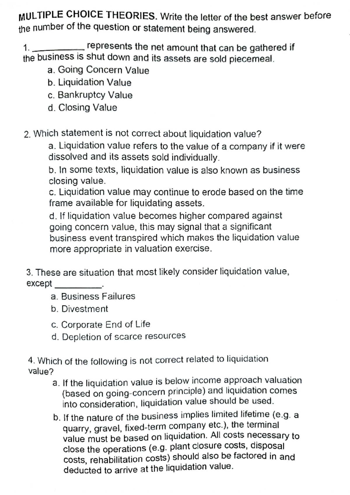 Chapter 3 - Valuation Concepts and Methods - Studocu