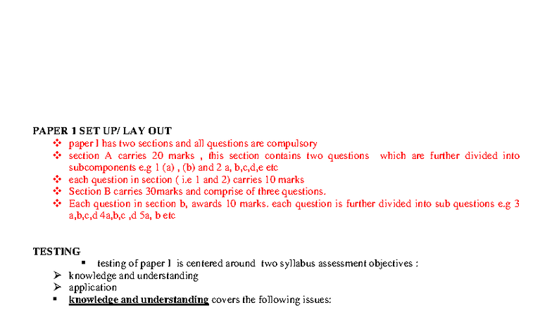Social Studies Paper I Layout and Assessment Guidelines (FORM 4-5 ...
