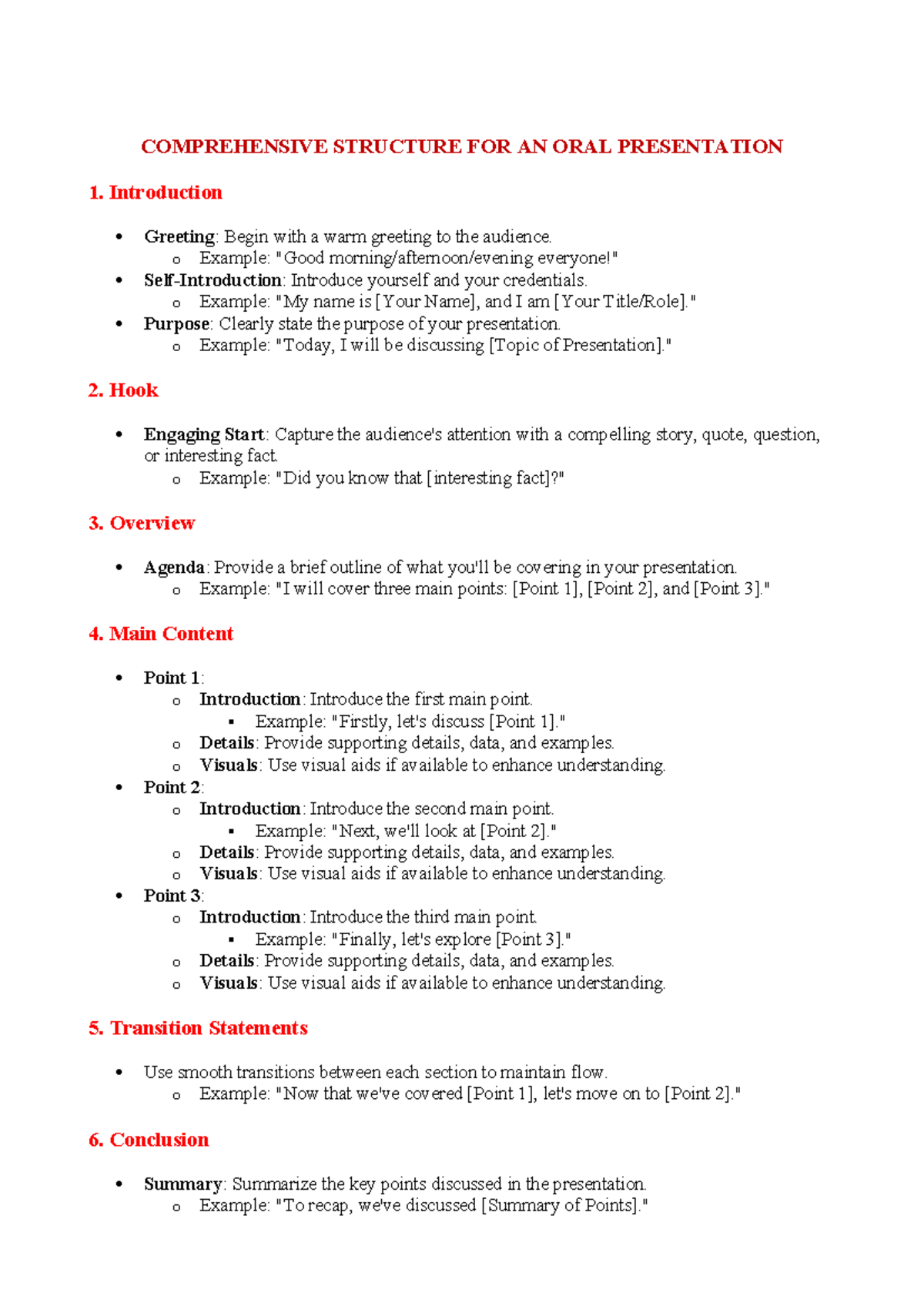 UNIT 2 - Comprehensive Guide for an Oral Presentation - Studocu