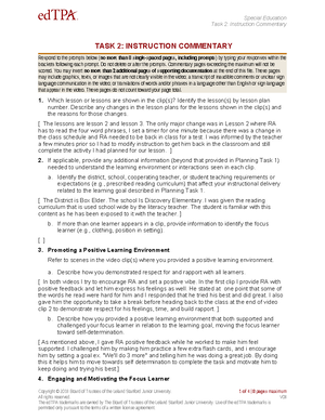 Part A Context For Learning Information - Special Education Task 1 ...