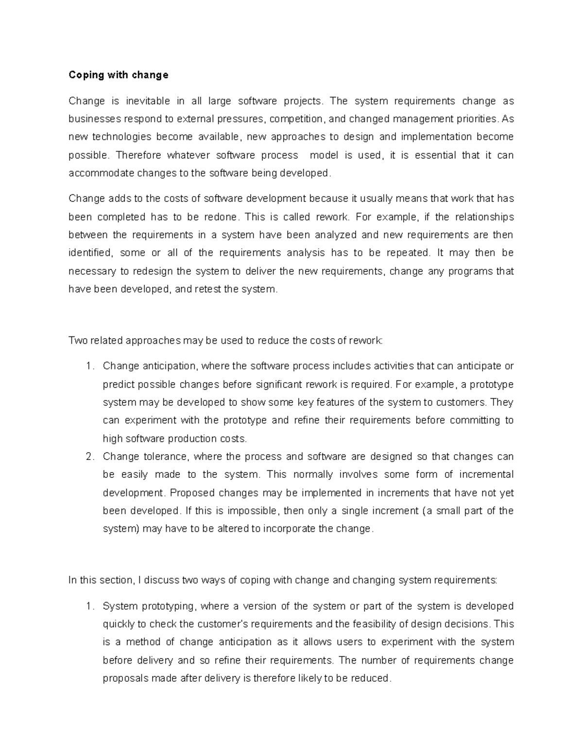 Coping with change - Coping with change Change is inevitable in all ...