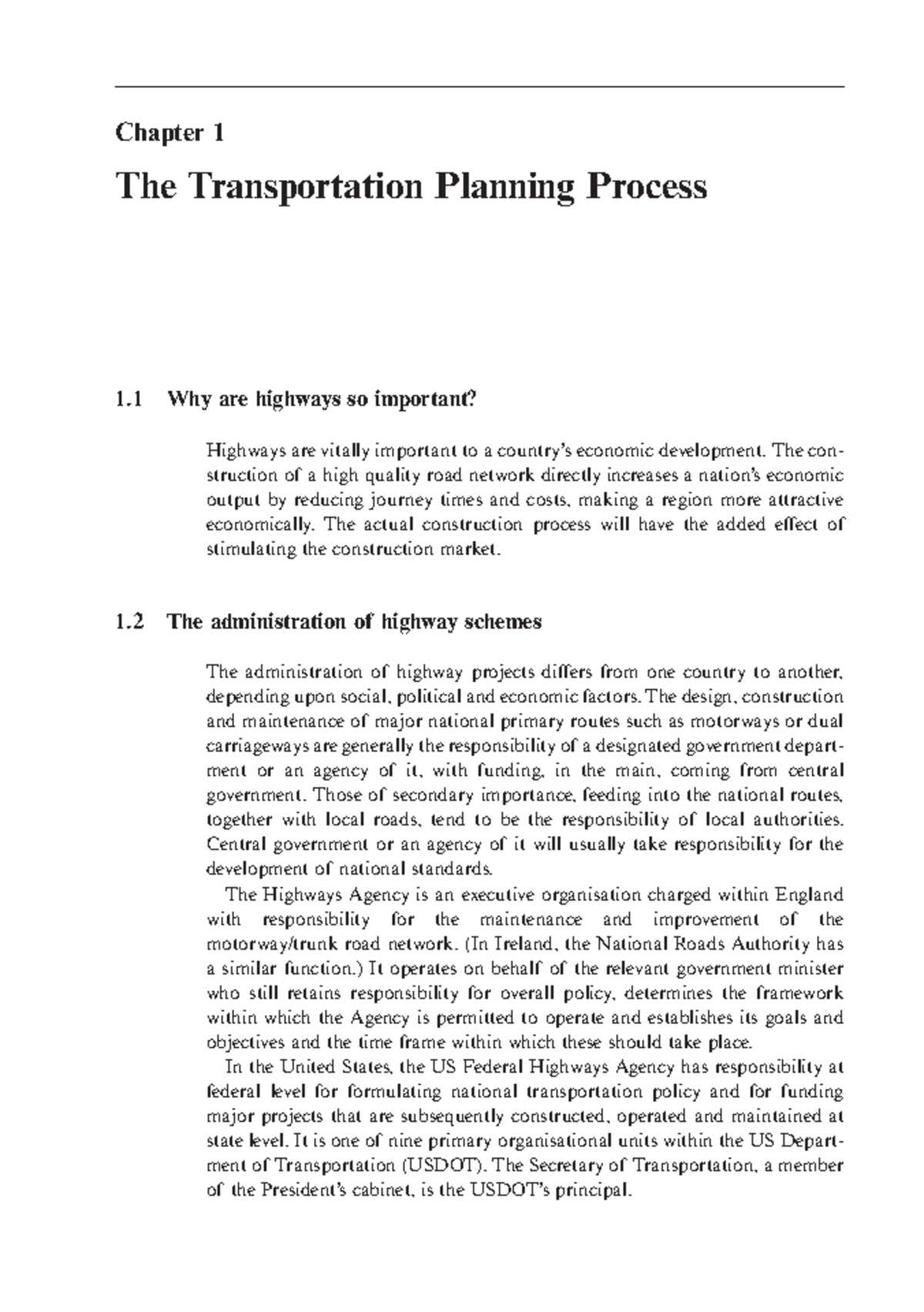 1 The Transportation Planning Process: Highway Planning Insights - Studocu