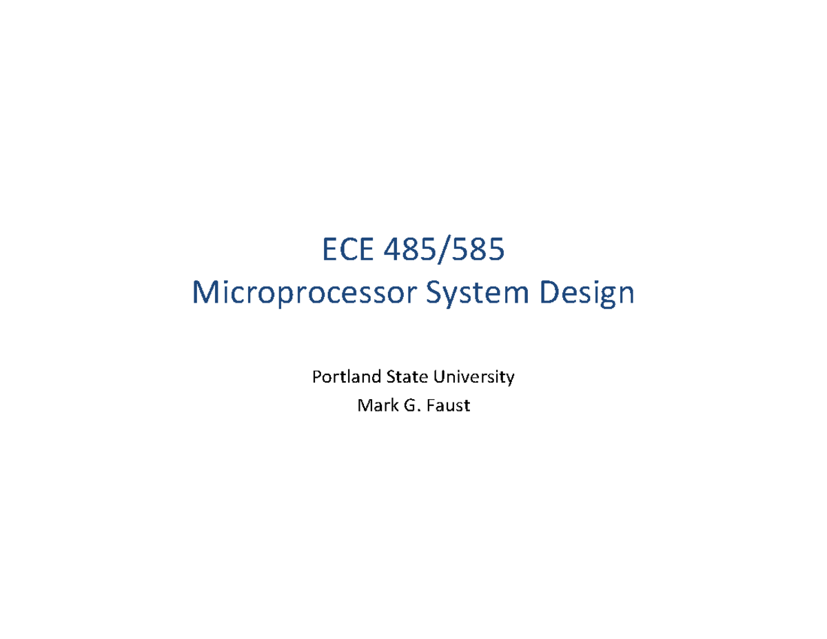 ECE 371/372: Intro to Microprocessor System Design - Key Concepts - Studocu