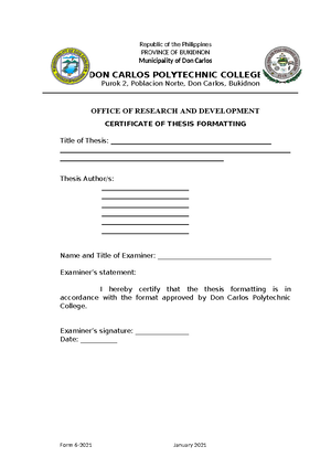 4 - Format for Grammarian Certificate - Republic of the Philippines ...