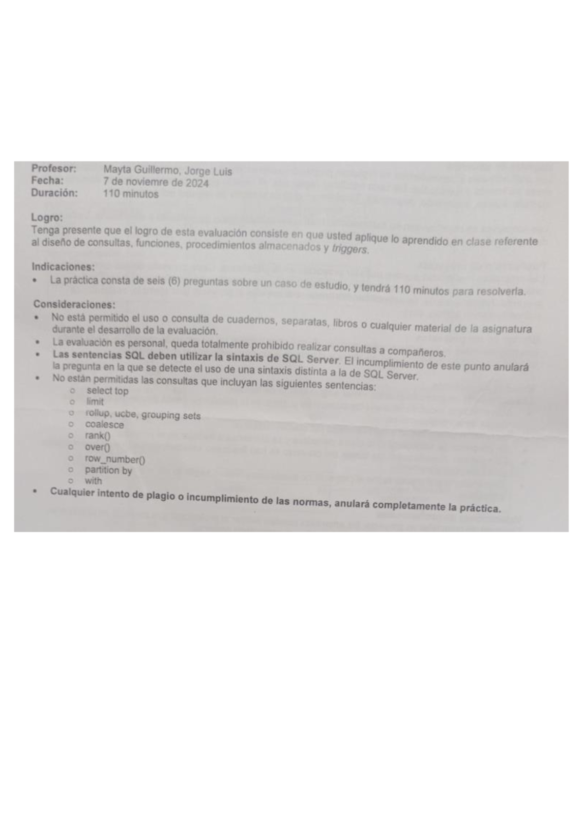 PC2 - Evaluación de SQL: Consultas y Procedimientos Almacenados - Studocu