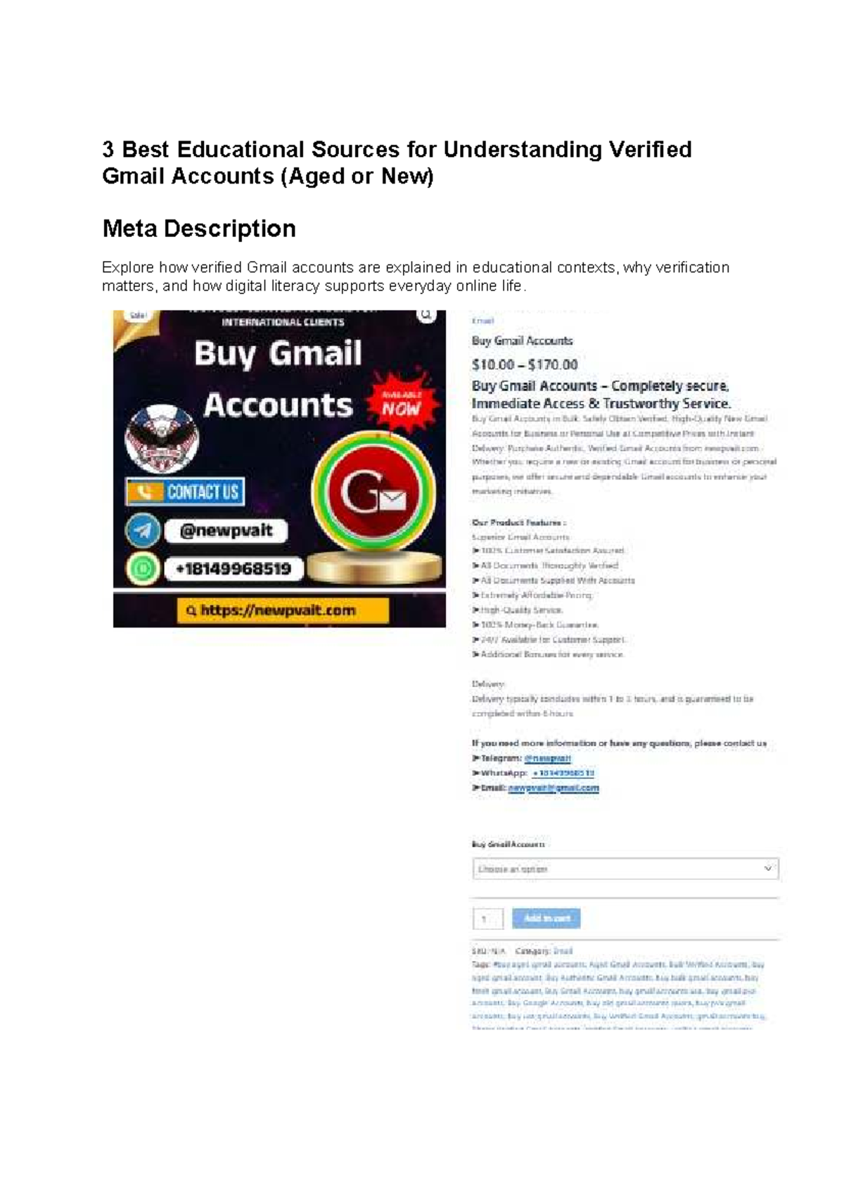 3 Key Educational Insights on Verified Gmail Accounts (Aged/New) - Studocu