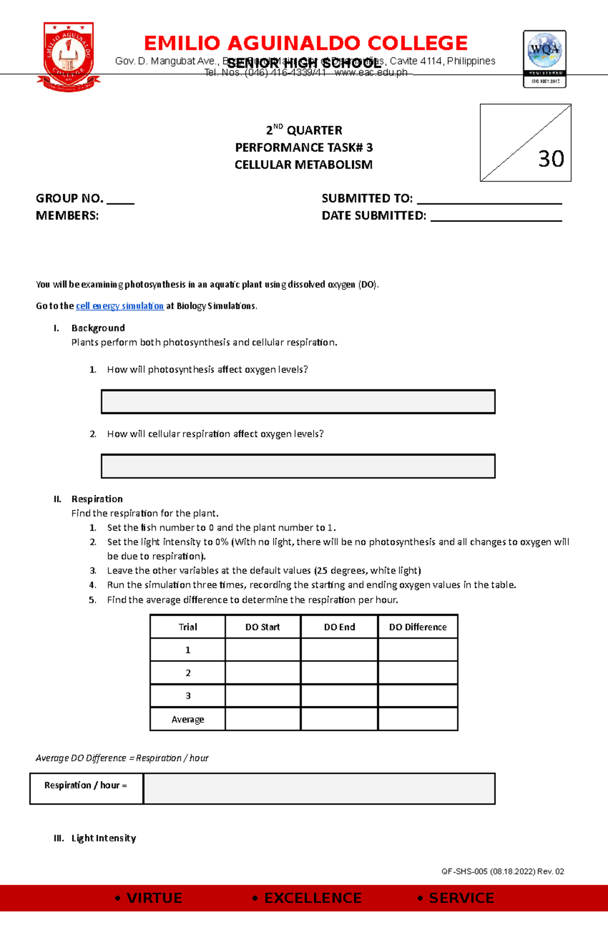 2ND Quarter PT 3 Cellular Metabolism-1 - SENIOR HIGH SCHOOL 2 ND ...