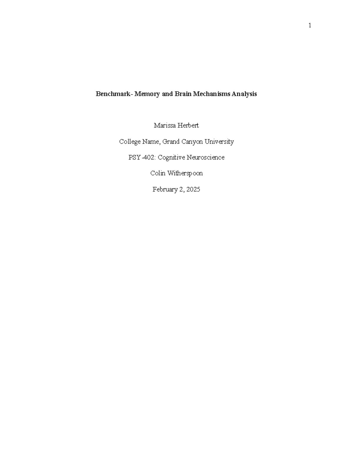 PSY-402: Cognitive Neuroscience - Memory Mechanisms & Improvement Strategies - Studocu