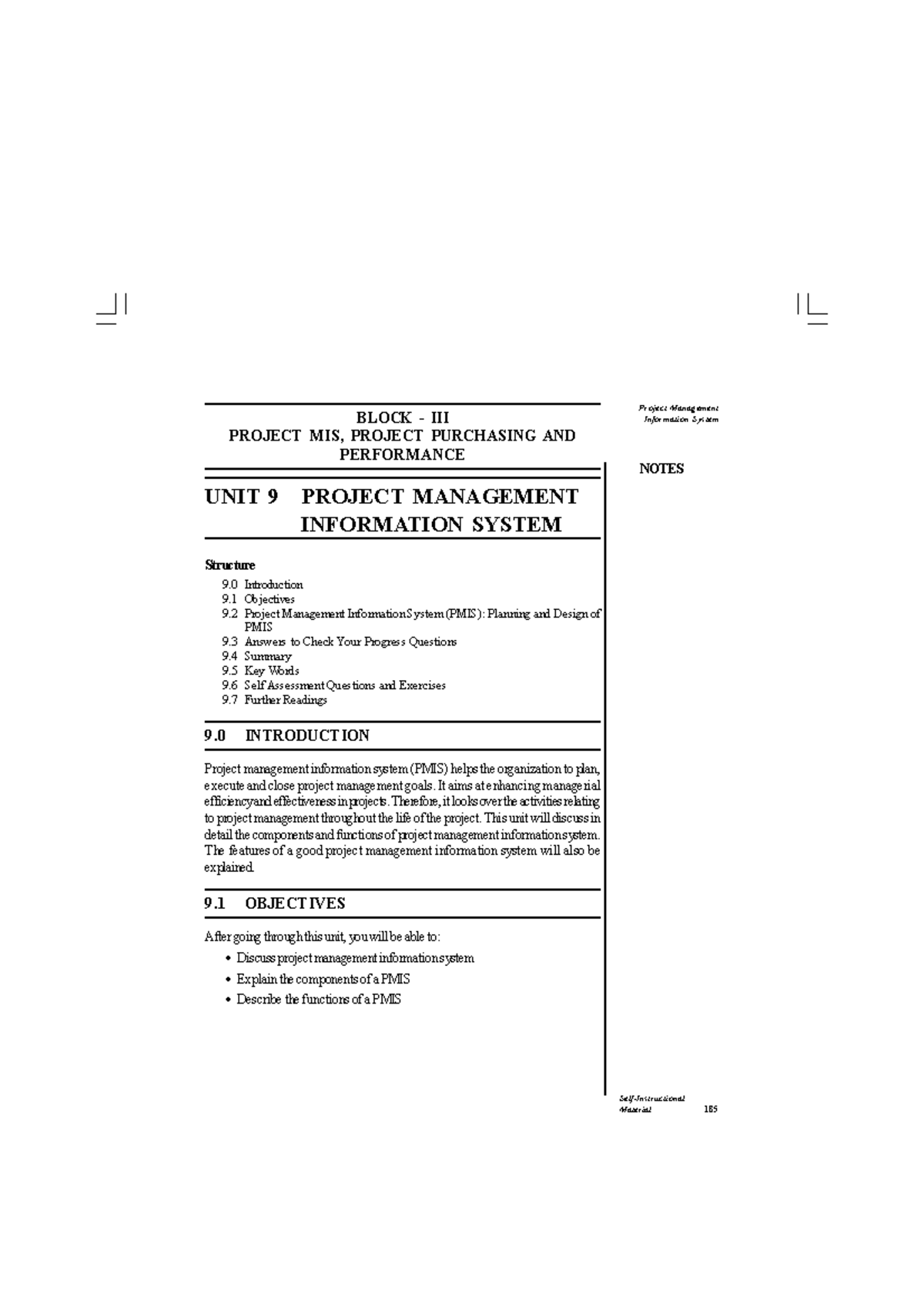 Project Management MIS: Unit 9 Notes on PMIS and Performance Evaluation ...