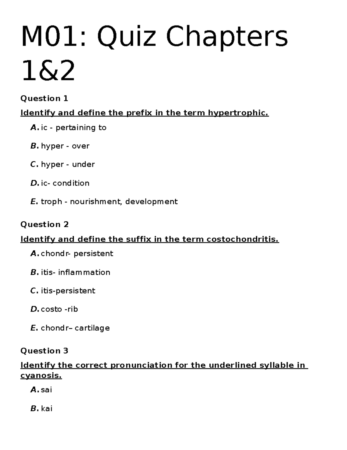Ch. 1&2 Midterm Practice Quiz Questions and Answers - Studocu