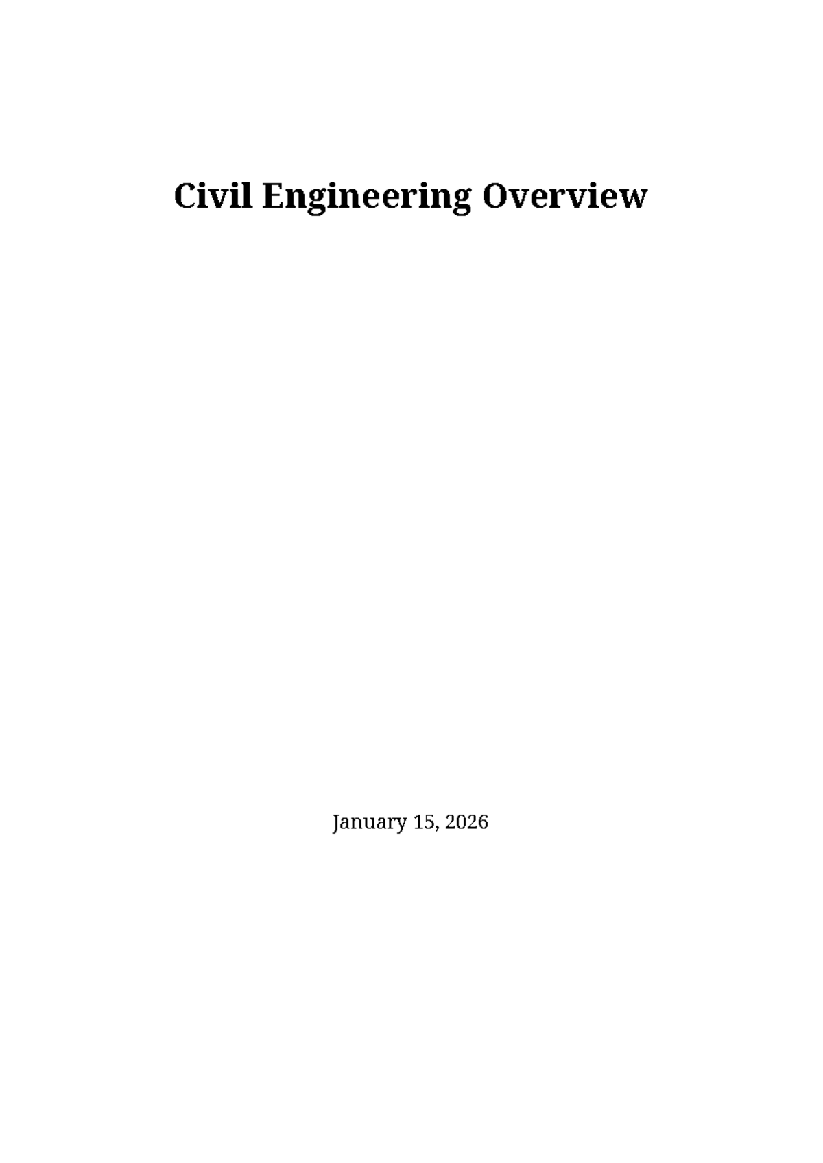 Civil Engineering Overview: Key Disciplines and Challenges - Studocu