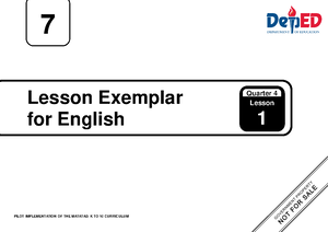 Eng G8 Q4 Module 5 - GRADE 8 - ENGLISH Fourth Quarter – Module 5 Week 7 ...