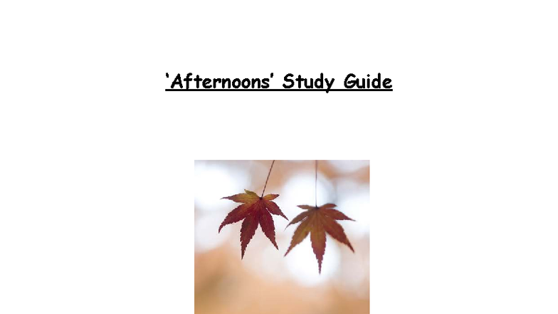 Afternoons Study Guide: Analyzing Philip Larkin's Poem - Studocu