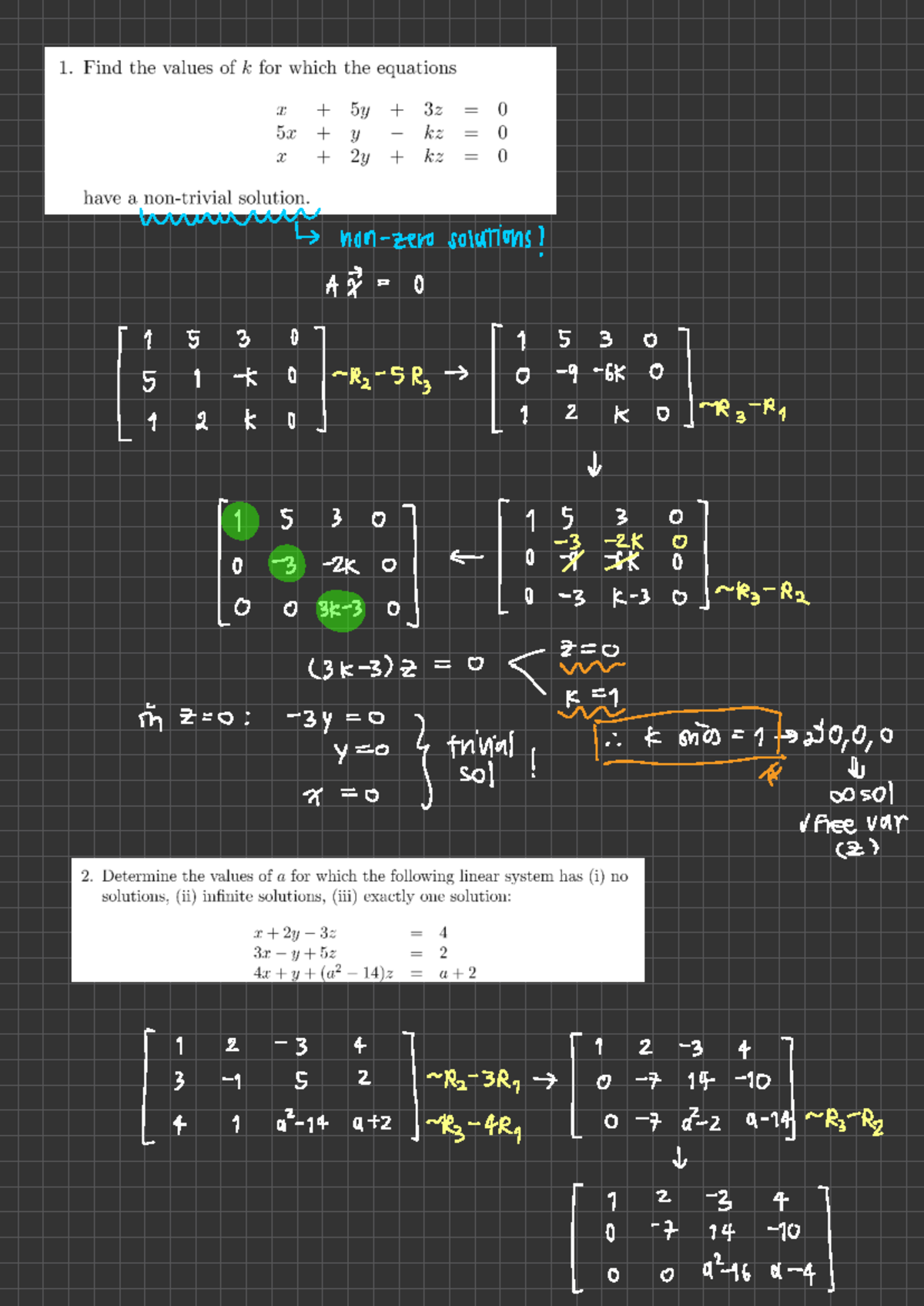SC1004 - Linear Algebra Solutions and Concepts Overview - Studocu