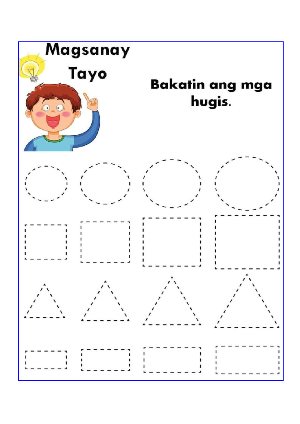 Kinder Worksheets: Magsanay sa Pagkilala ng mga Hugis at Kulay - Studocu