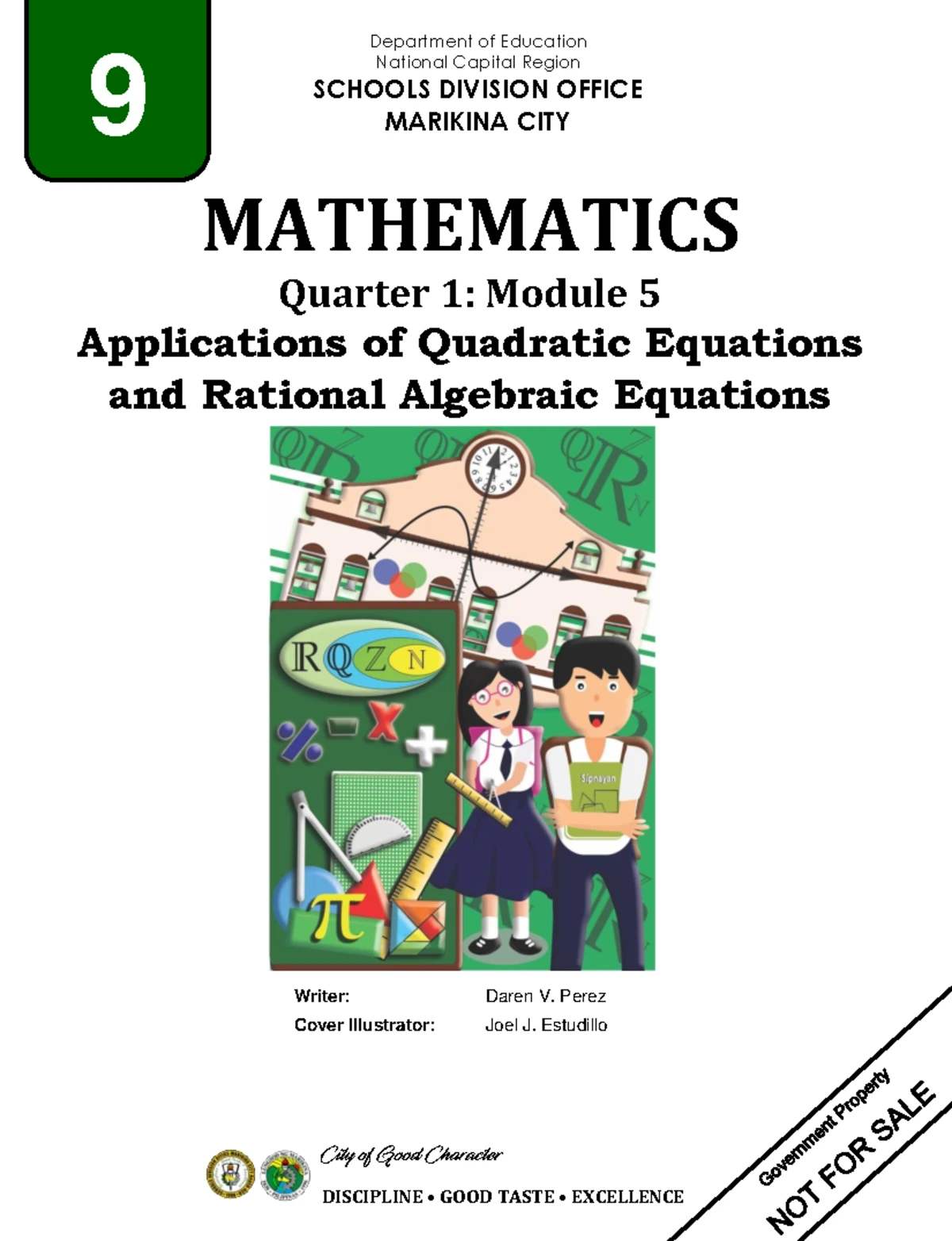 MATH GR9 QTR1 - Module 11: Graph of Quadratic Functions - Studocu