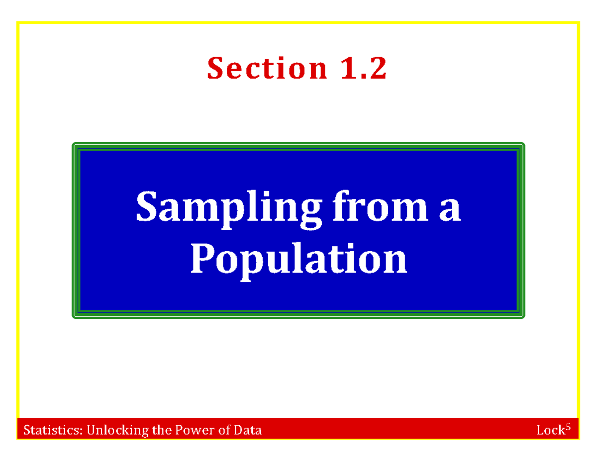 Sampling Techniques and Bias in Statistics: Unlocking the Power of Data Lock5 - Studocu