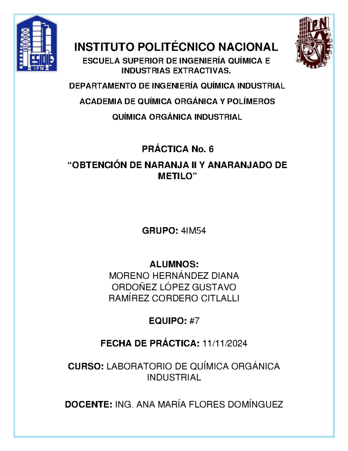 Práctica 6: Síntesis de Naranja II y Anaranjado de Metilo en Química ...