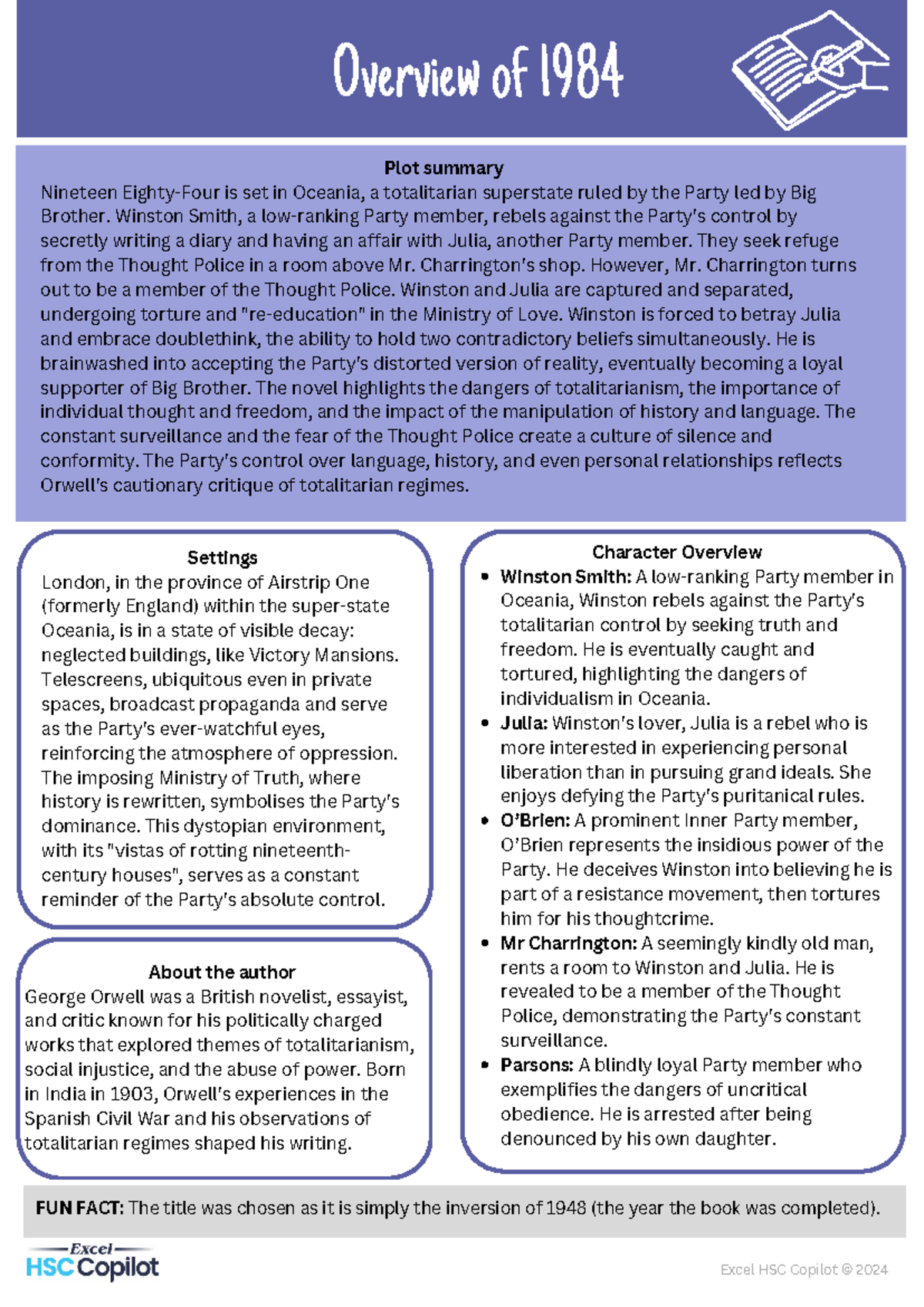 Nineteen Eighty-Four (1984) Plot Summary & Character Overview - HSC ...
