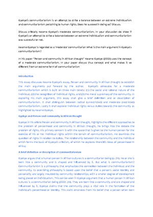 Bewaji's ideas on African morality essay - Bewaji’s ideas on African ...