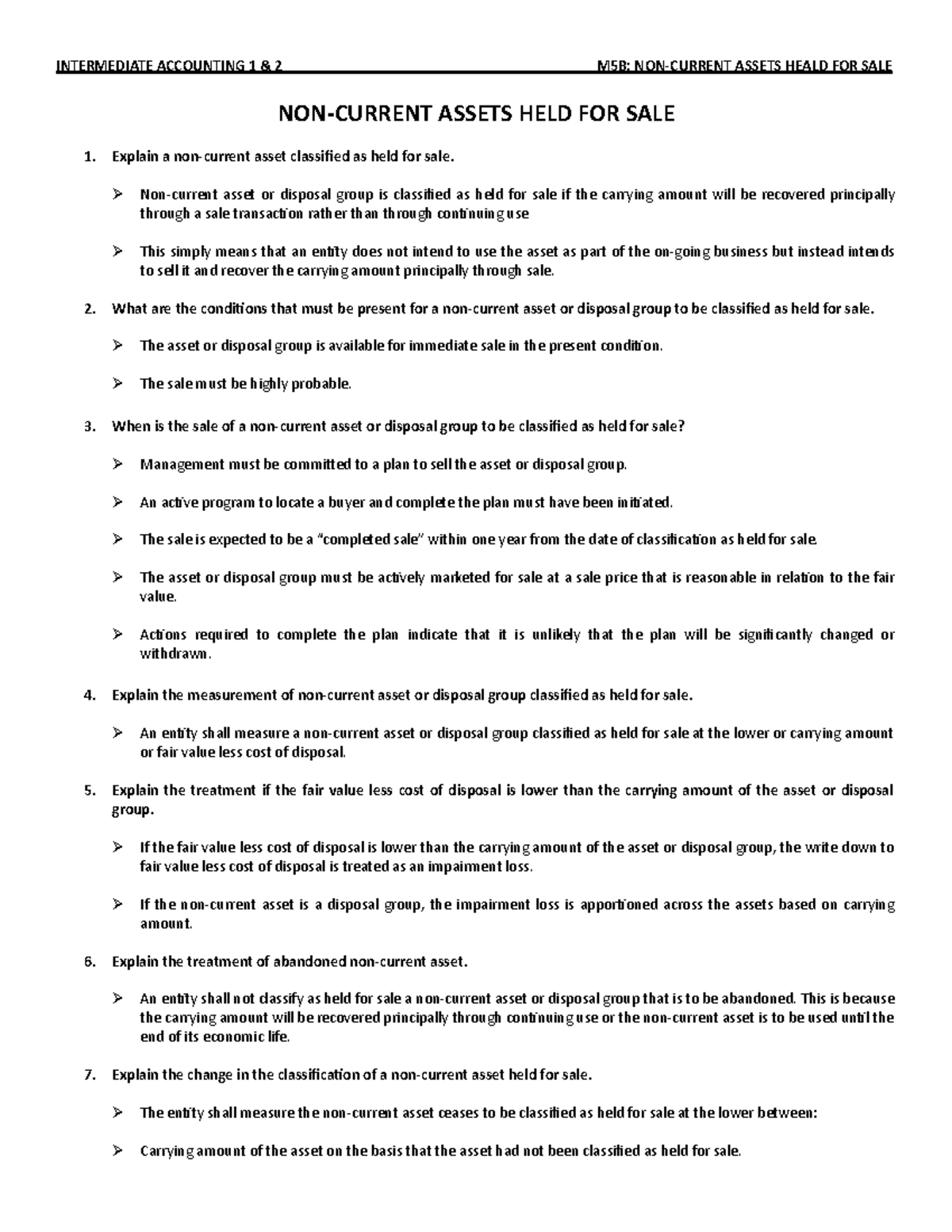M5B - Noncurrent Assets Held for Sale - INTERMEDIATE ACCOUNTING 1 & 2 ...