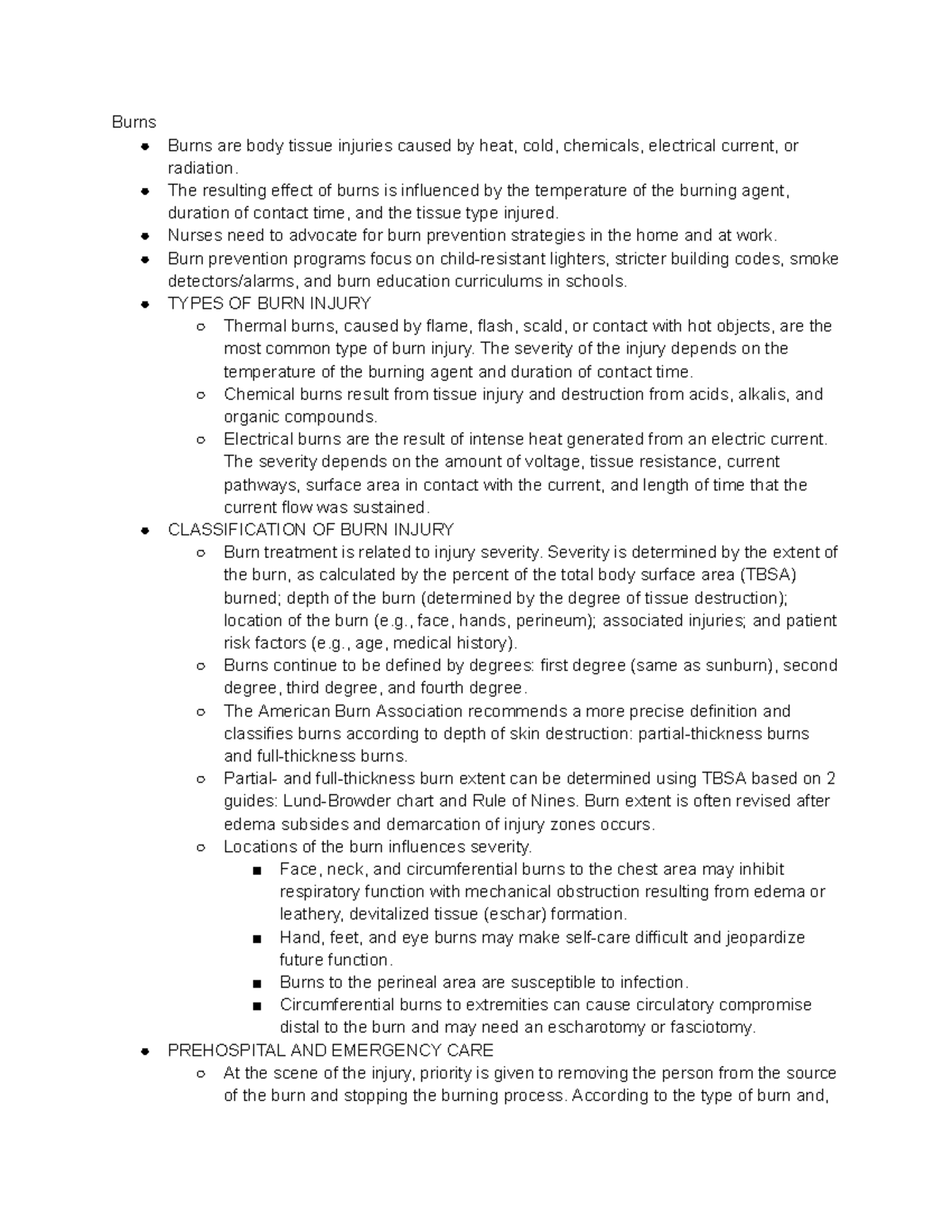 NUR 450: Interprofessional Burn Management from Acute to Rehab Phase ...