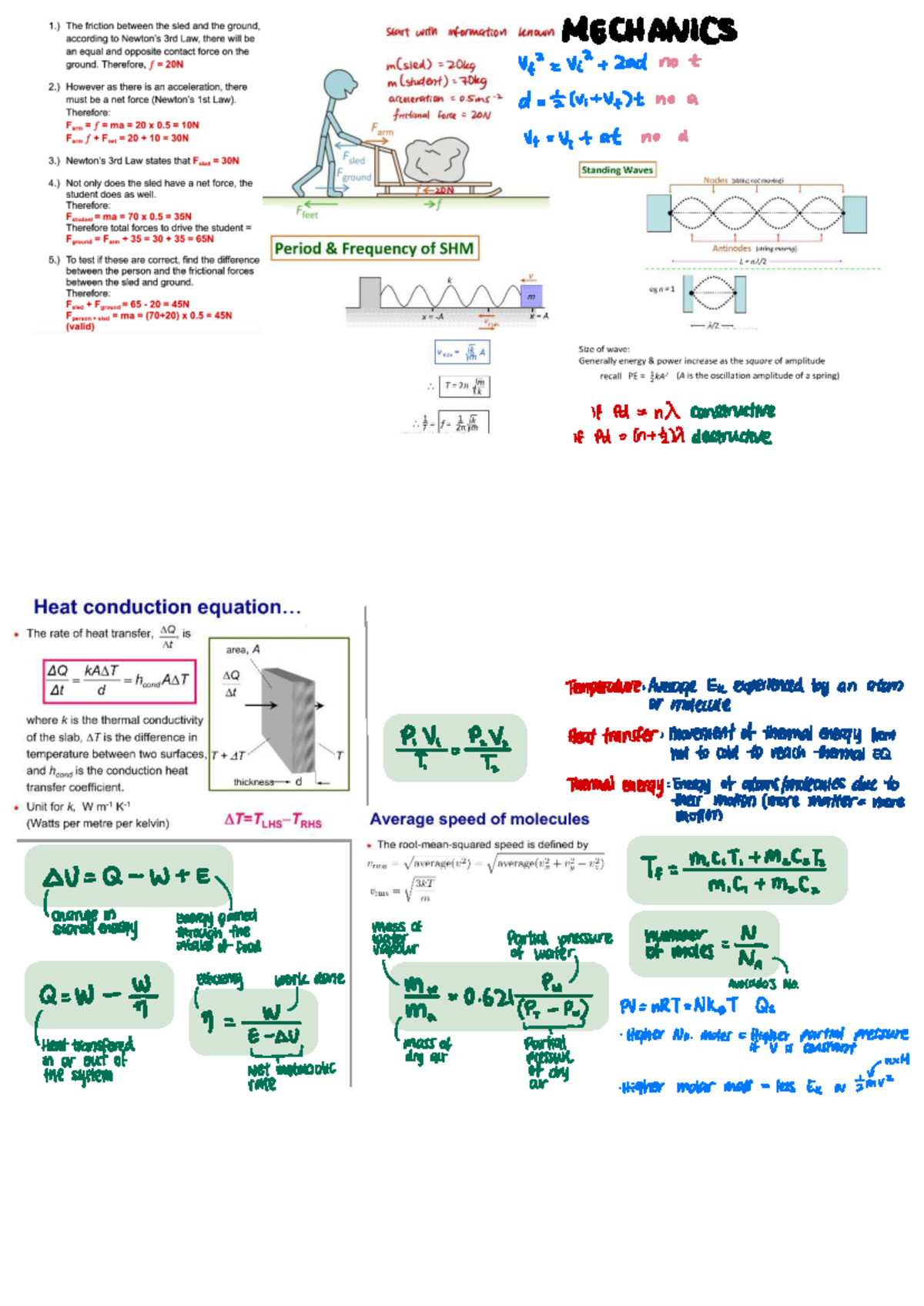 PHSI191 Mechanics Cheat Sheet: Key Concepts & Formulas - Studocu
