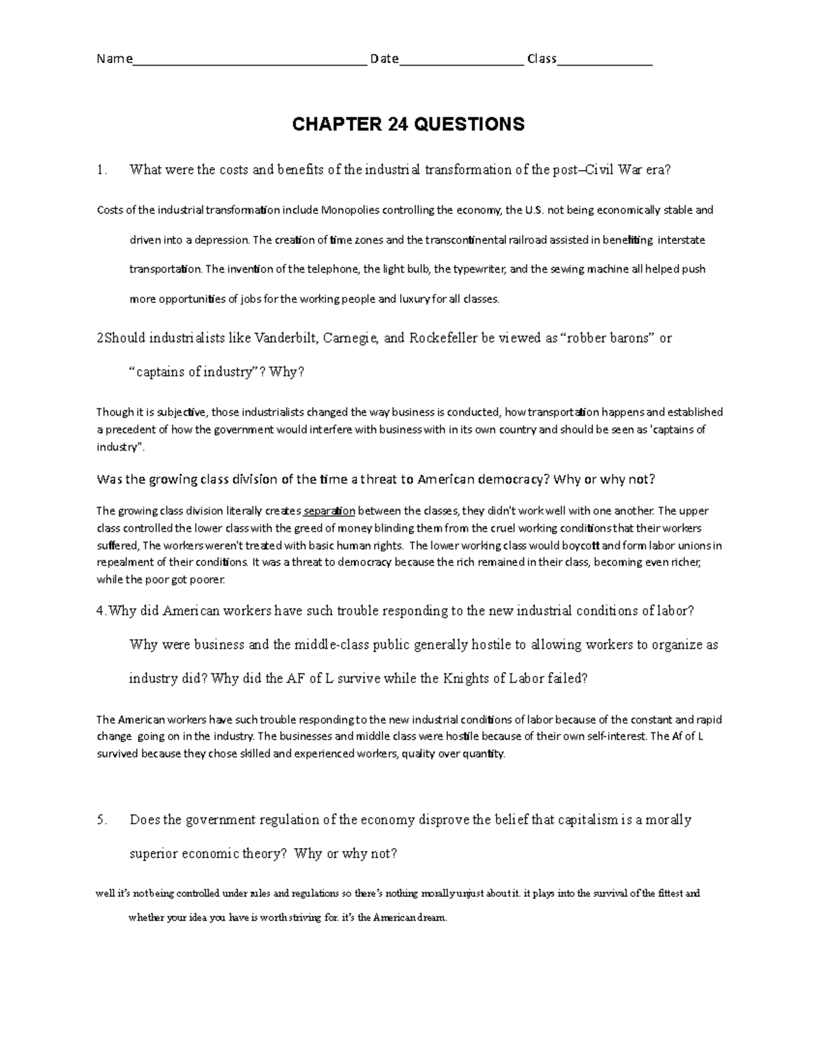 Chapter 24 Questions - The American Pageant Analysis - Studocu