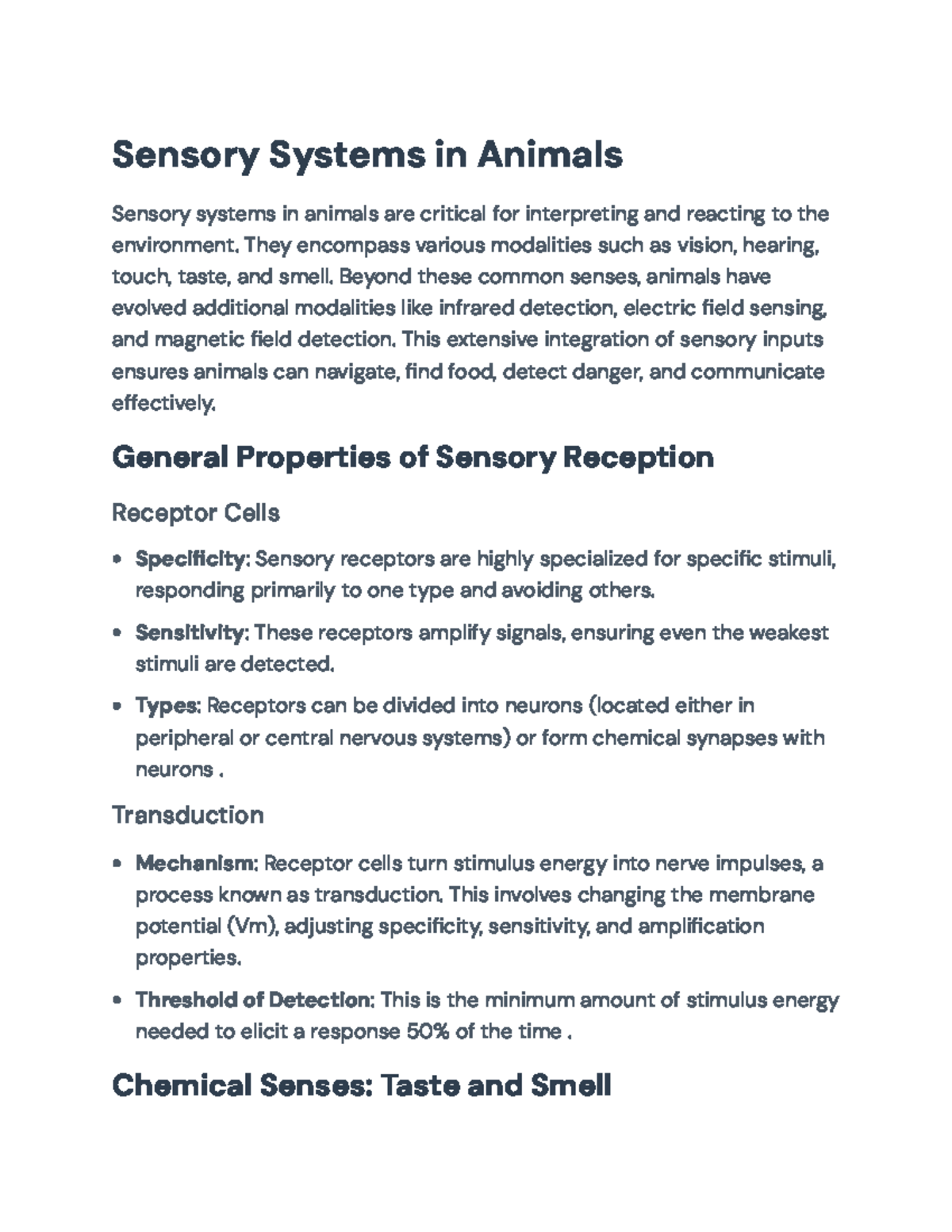 Sensory Systems in Animals: Mechanisms and Adaptations Explained ...