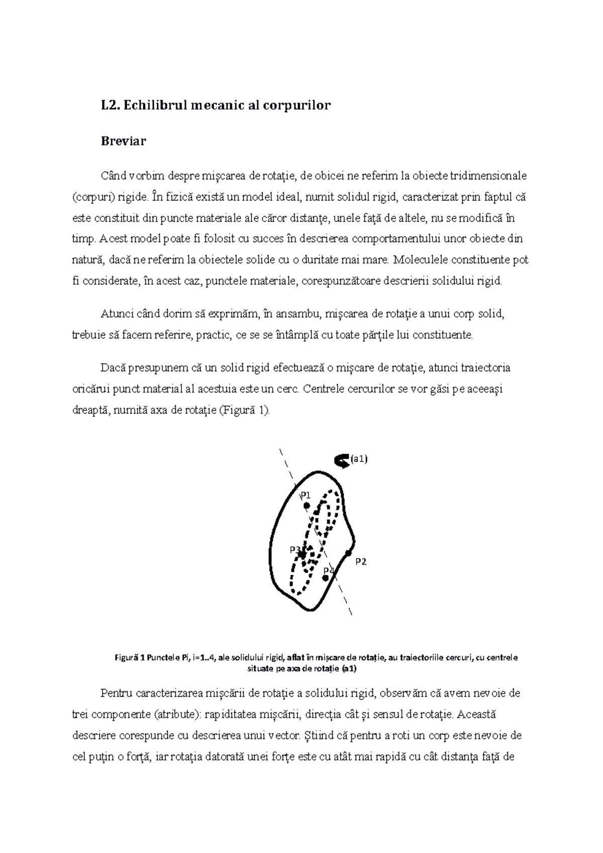 Parghii - P P P P (a1) L2. Echilibrul mecanic al corpurilor Breviar ...